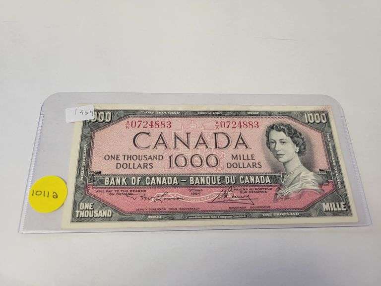 1954 Canada $1000 Note - Yorkton Auction Centre