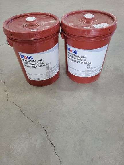 2 - Multi Purpose Tractor Oil - Mobil Hydraul Extra - 5 Gallon Pails ...