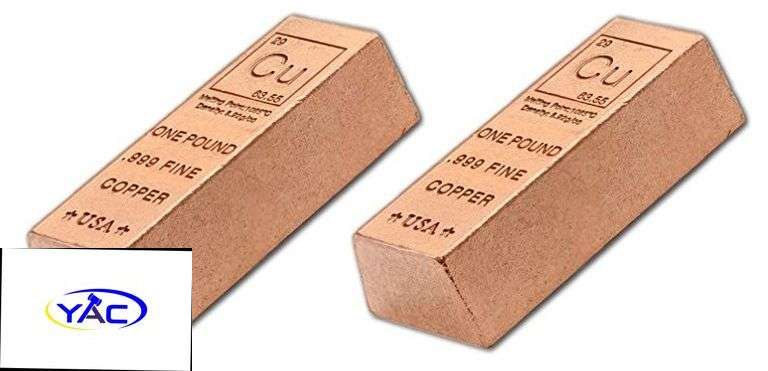 2PCS 1 POUND COPPER BAR INGOT PAPERWEIGHT - 999 PURE CHEMISTRY ELEMENT ...