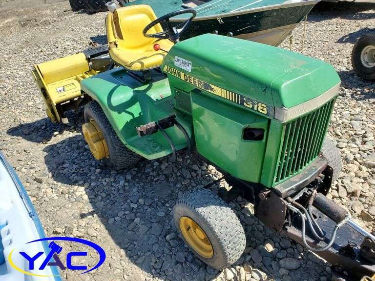 John Deere 318 Lawn Tractor W/ Blade and Tiller - Yorkton Auction Centre