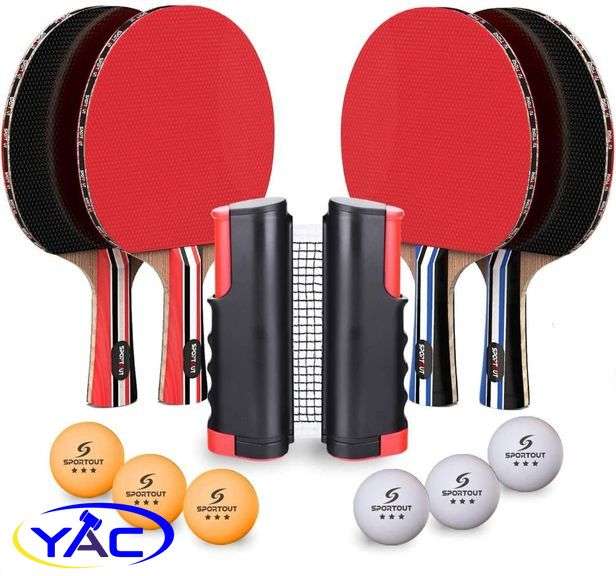 4 PERSON PING PONG & TENNIS TABLE PADDLE SET - Yorkton Auction Centre