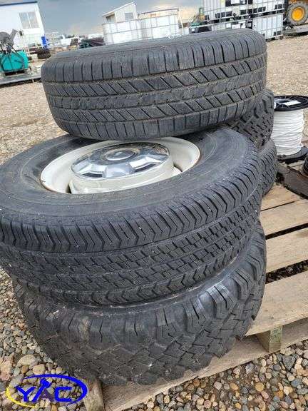 5 - Ford 5x5.5 W/ 235/75R15 Tires and Rims & 4 Hubcaps - Yorkton ...