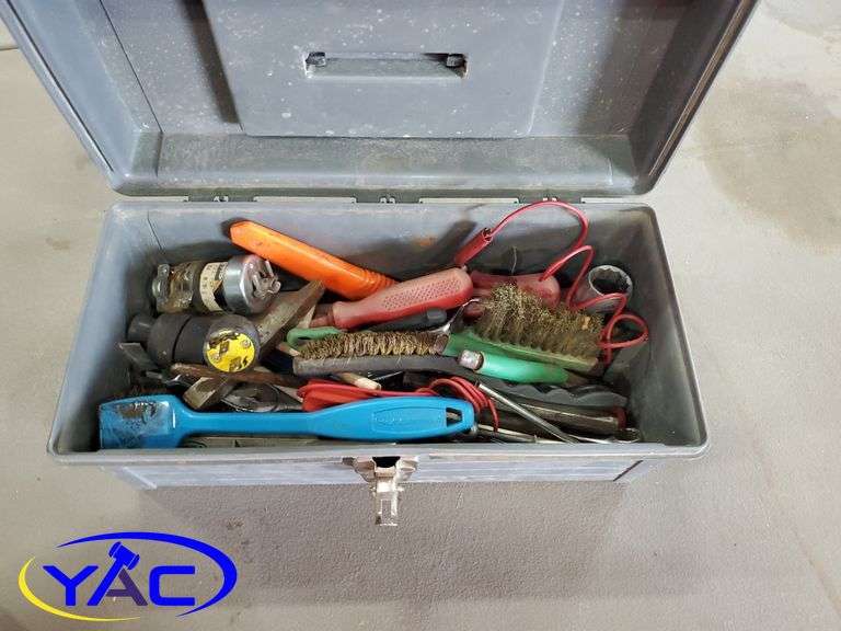 Small Grey Tool Box W/ Tools - Yorkton Auction Centre