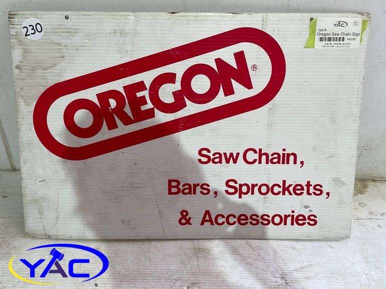 Oregon Saw Chain Sign - Yorkton Auction Centre
