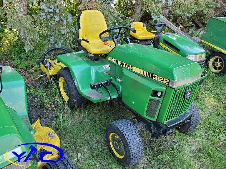 John Deere 322 Garden Tractor w/ Tiller - Yorkton Auction Centre