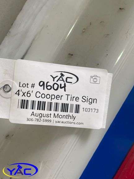 4'x6' Cooper Tire Sign - Yorkton Auction Centre