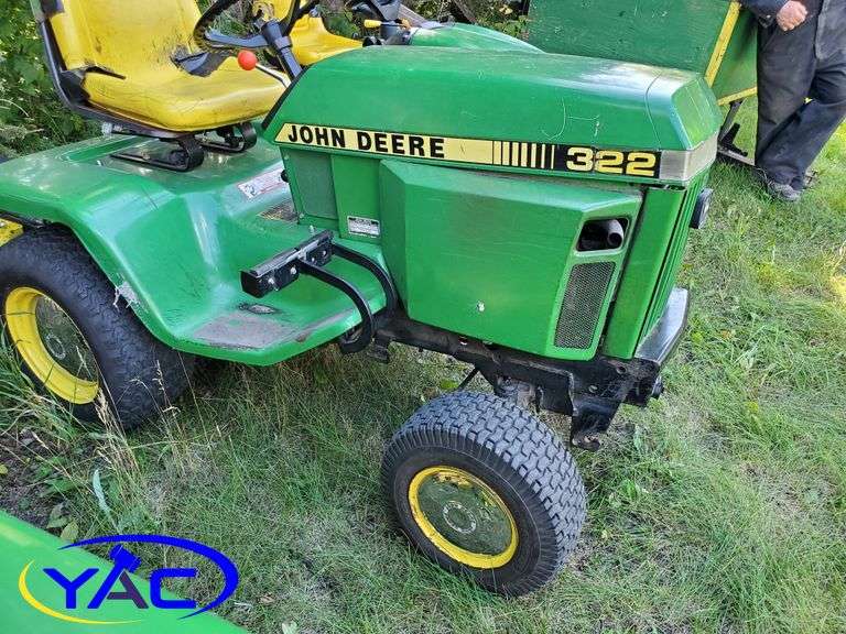 John Deere 322 Garden Tractor w/ Tiller - Yorkton Auction Centre