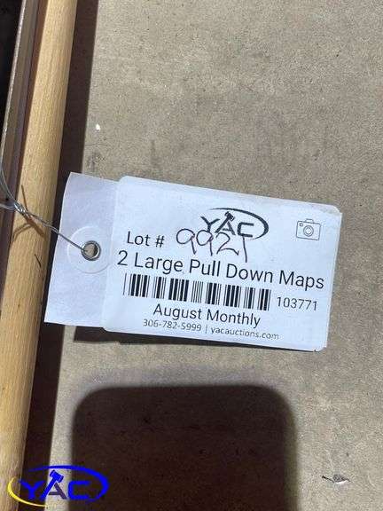 2 Large Pull Down Maps - Yorkton Auction Centre