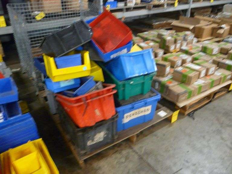 Lot of Assorted Plastic Sorting Bins - Yellow Tag Auctions
