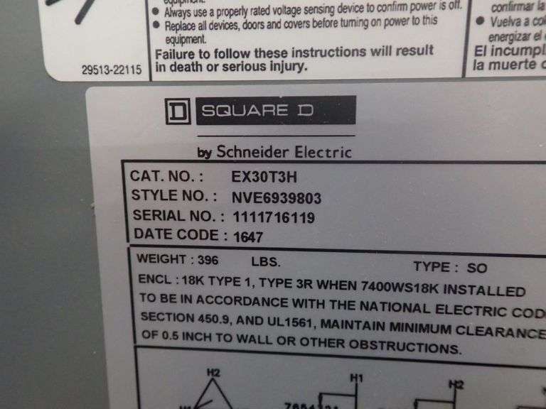 Square D Transformer - Yellow Tag Auctions