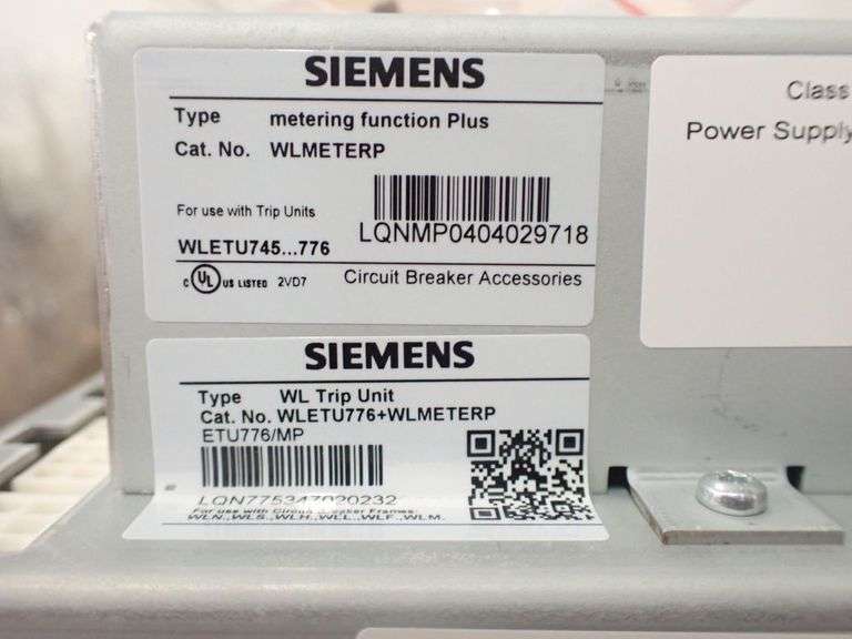 Lot of (4) Siemens WL Trip Units - Yellow Tag Auctions