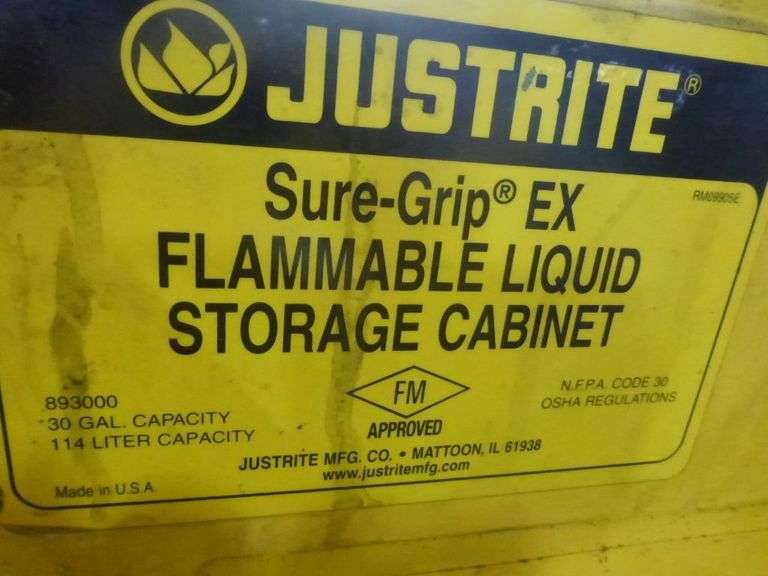 Justrite Sure Grip Ex-Flammable Liquid Storage Cabinet - Yellow Tag ...