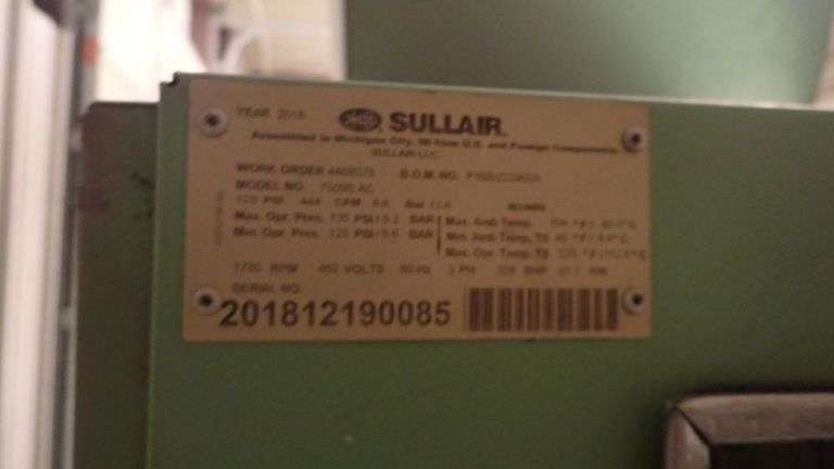 2018 Sullair S-Energy 7500 Air Compressor - Yellow Tag Auctions