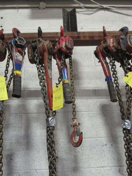 Lot of (2) 1-1/2 Ton Ratchet Style Chainfalls - Yellow Tag Auctions