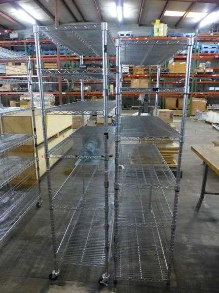 Lot of (2) Rolling Wire Racks - Yellow Tag Auctions