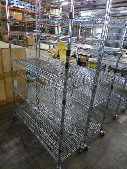 Lot of (2) Rolling Wire Racks - Yellow Tag Auctions