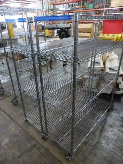Lot of (2) Rolling Wire Racks - Yellow Tag Auctions