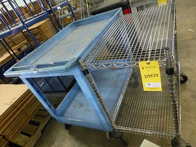 Lot of Rubber Maid Cart and Wire Cart - Yellow Tag Auctions