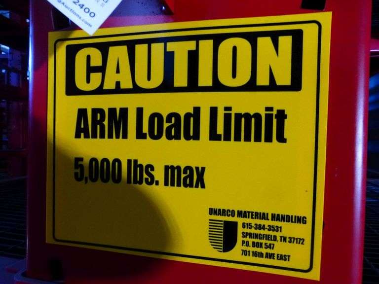 Unarco Cantilever Racking 5,000 Arm Load Limit - Yellow Tag Auctions