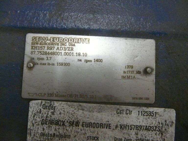 Sew Eurodrive Gearbox - Yellow Tag Auctions