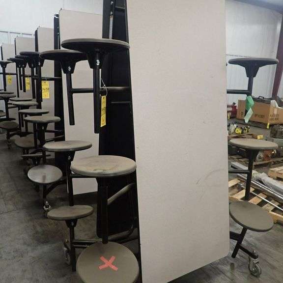 Grey Lunch Table with Wheels - Yellow Tag Auctions