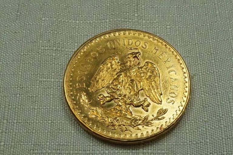 1947 50 Pesos Mexico Gold Coin - Yellow Tag Auctions