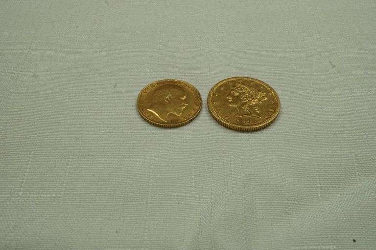 Lot of (2) Gold Coins - Yellow Tag Auctions