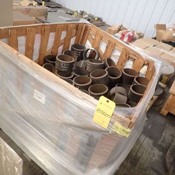 Lot of (1) Crate of Metal Pipe Ends - Yellow Tag Auctions