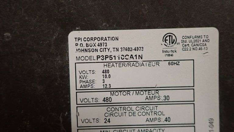 Lot of (2) TPI Taskmaster Heaters - Yellow Tag Auctions