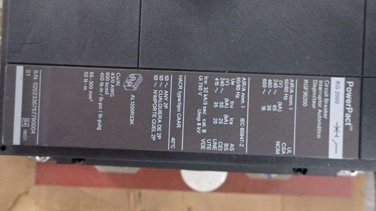 PowerPact Circuit Breaker - Yellow Tag Auctions