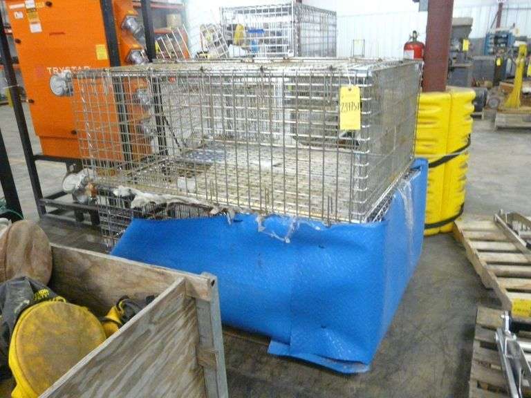 Lot of (2) Metal Storage Crate Cabinet w/Uline Wheels - Yellow Tag Auctions