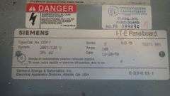 Lot of (2) Siemens ITE Panelboards - Yellow Tag Auctions