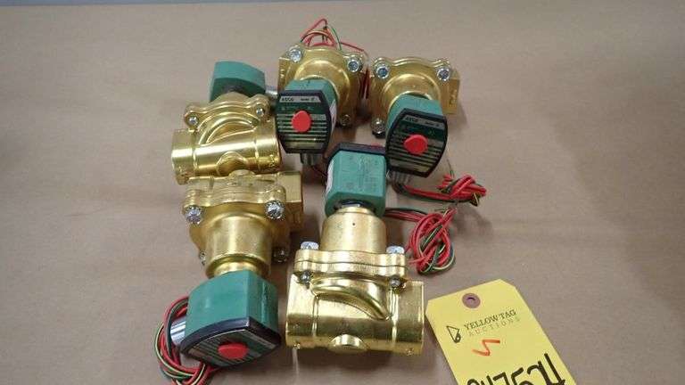 Lot of (5) ASCO Red Hat Valves - Yellow Tag Auctions