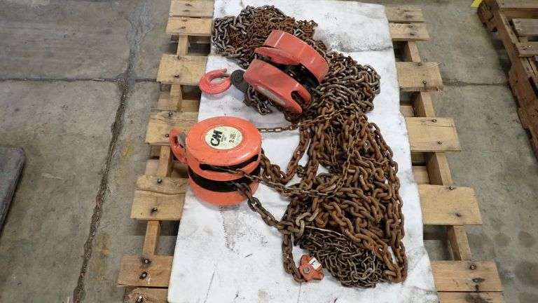 Lot of (2) CM Chain Hoists - Yellow Tag Auctions