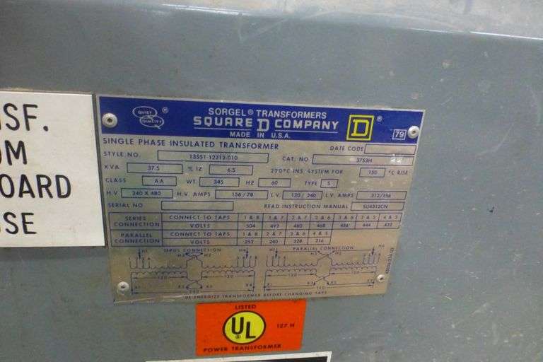 Square D Transformer - Yellow Tag Auctions