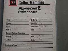 Cutler Hammer Pow-R-Line Switchboard - Yellow Tag Auctions