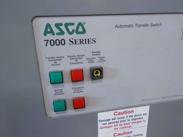 ASCO 7000 Series Automatic Transfer Switch - Yellow Tag Auctions