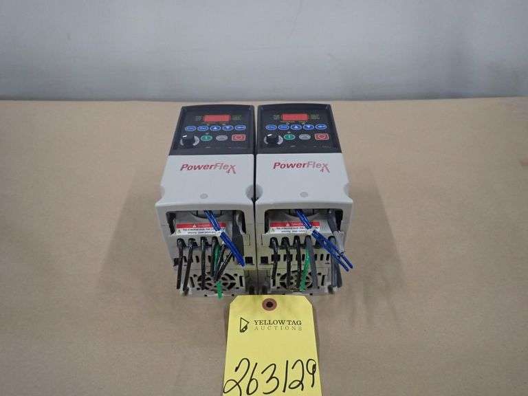 Lot of (2) Allen Bradley Powerflex 4 Inverter Drives - Yellow Tag Auctions