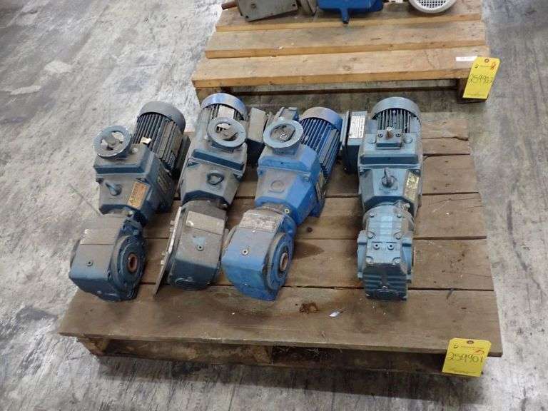 Lot of (4) Sew Eurodrive Motors with Speed Reducers - Yellow Tag Auctions