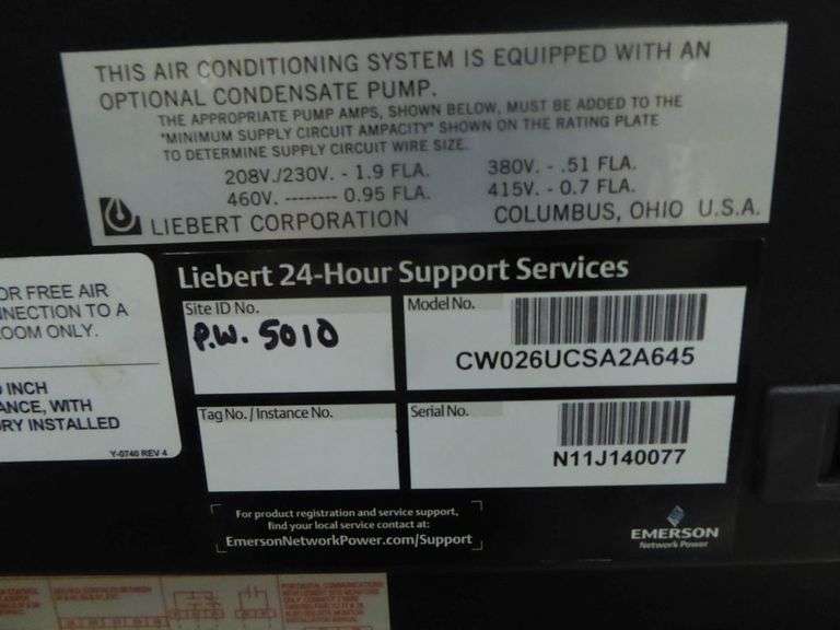 Spartanburg, SC - Liebert CW Precision Cooling Unit - Yellow Tag Auctions