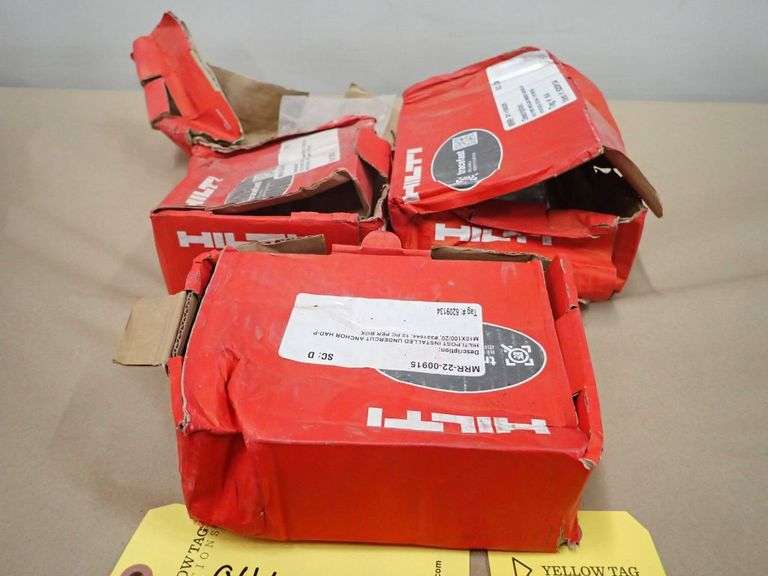 Lot of (3) Boxes Hilti Post Installed Undercut Anchor - Yellow Tag Auctions