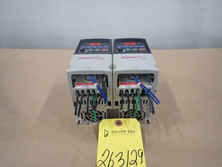 Lot of (2) Allen Bradley Powerflex 4 Inverter Drives - Yellow Tag Auctions