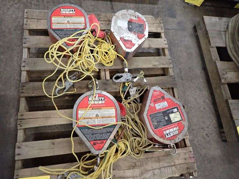 Lot of (4) Miller Mighty Lite Self Retracting Lifeline - Yellow Tag ...