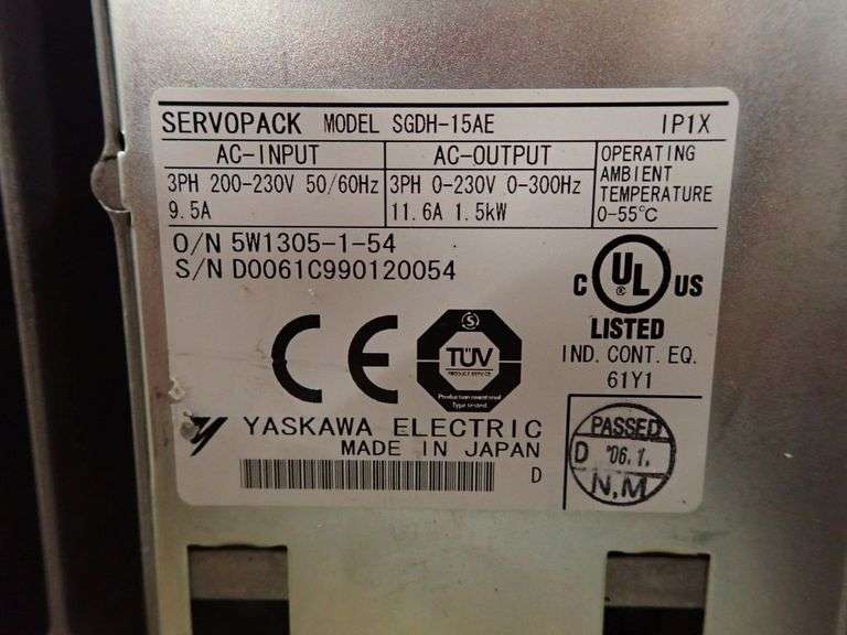 Lot of (2) Yaskawa Servo Packs - Yellow Tag Auctions