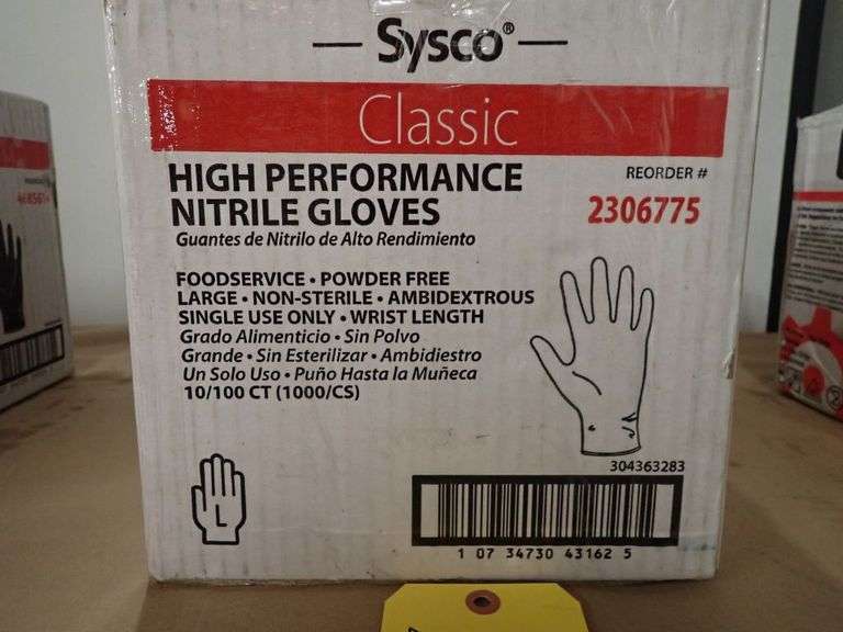 Lot of (1) Case of Sysco Classic High Performance Nitrile Gloves ...