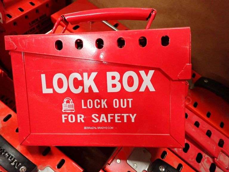 Lot of (60) Assorted Lock Out Boxes - Yellow Tag Auctions