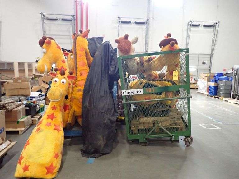 Lot of (2) Metal Cage Carts With Contents - Yellow Tag Auctions