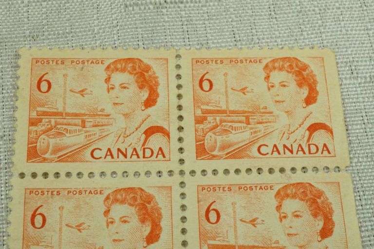Sheet of Five Canadian Stamps - Yellow Tag Auctions