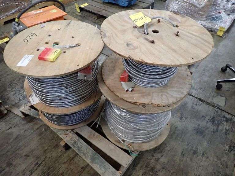 Lot of (4) Spools of Metal Cables - Yellow Tag Auctions