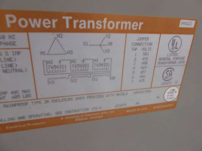 I-T-E Power Transformer - Yellow Tag Auctions